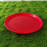 China Lightweight Red Circular Poultry Feeding Tray Durability for Farms/ Retail for sale