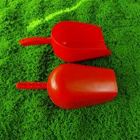 China Eco Friendly Long Handle Orange Plastic Feed Shovel For Animal Feeding Task for sale