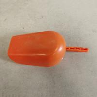 China Heavy Duty Animal Feed Shovel With Long Handle Easy To Clean Orange Scoop for sale