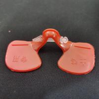 China Lightweight Red Round Poultry Glasses Anti Pecking Eye Mask For Adult Chickens for sale
