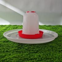 China Standard Size Red Round Chicken Feeding Tray For Poultry Production for sale