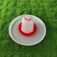 China Standard Size Red Round Chicken Feeding Tray For Poultry Production for sale