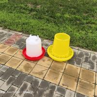 China 13L Durable Yellow Round Plastic Poultry Ration Feeding Bucket Customizable for sale