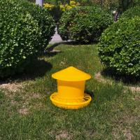 China Thick Yellow Poultry Feeding Bucket Farm Feeder Pigeon Chick Feeding Equipment Sturdy Durable Round Design for sale