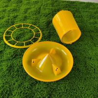 China Yellow Round Plastic Poultry Ration Feeding Bucket 5 Gallon for sale