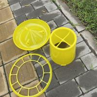 China Standard Yellow Round Chicken Feed Bucket Diy for sale