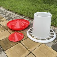 China Freestanding Cylindrical Plastic Poultry Feeder With Accessories for sale