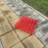 China 30 Slot Red Plastic Egg Cartons Eco Friendly Sustainable Transportation for sale
