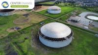 China Aluminum Geodesic Dome Roofs for Lubricant Storage Tanks-Center Enamel for sale