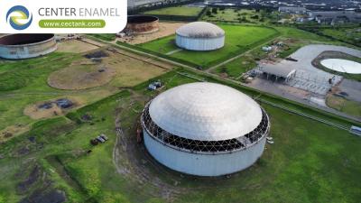 China Aluminum Geodesic Dome Roofs for Lubricant Storage Tanks-Center Enamel for sale