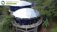 China Aluminum Geodesic Dome Roofs for Hydraulic Oil Tanks-Center Enamel for sale