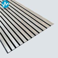 China Grey Oak Acoustic Slat Wood Wall Panels With Black Felt Grey Oak Wood for sale