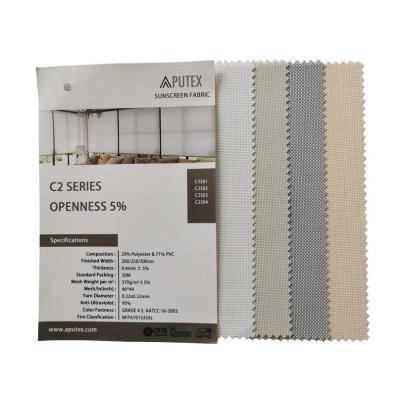 China Sunlight shutters 5% openness 370g 30% polyester and 70% PVC roller blinds fabrics for window treatment for sale