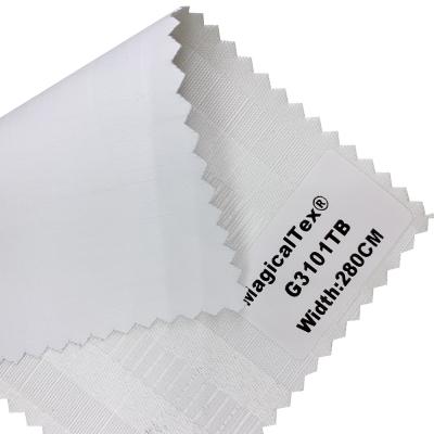 China White Coating Horizontal Window Blackout Roller Blinds Fabric 370GSM for sale