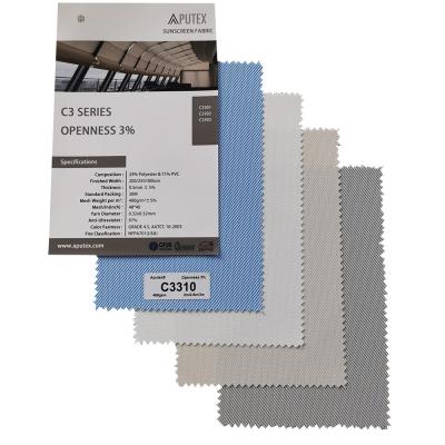 China Fire Retardant Drapery Rolls Blackout Roller Shade Polyester Sunscreen Fabric for sale