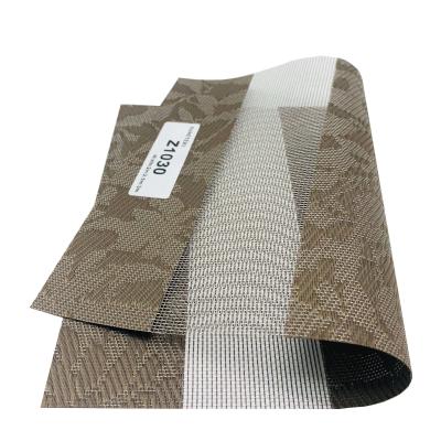 China High Quality Fire-proof 35% Polyester 65% PVC Sheer Sunscreen Blinds Fabric Duo Shades for sale