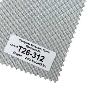 China Ire Resistance Fiberglass PVC Roller Blinds Material Sunscreen Blind Fabric for sale