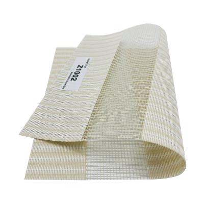China Double Layer Fire Proof 5% Openness Roller Blinds Shades Electric Motorized  Zebra Fabrics For Windows for sale