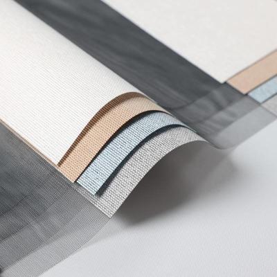 China Modern Style 35% Polyester 65% PVC Zebra Roller Blinds Rainbow Soft Sheer Window Shades for sale