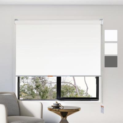 China Fire Flame Retardant Roller Blinds Fabric Polyester Plain Blackout Roller Blind Fireproof Fabric For Office for sale