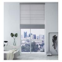 China Indoor Sheer Roman Shade Fabric For Motor Roman Blinds Shutter Electric Remote Control Semi-blackout Roman Shades for sale