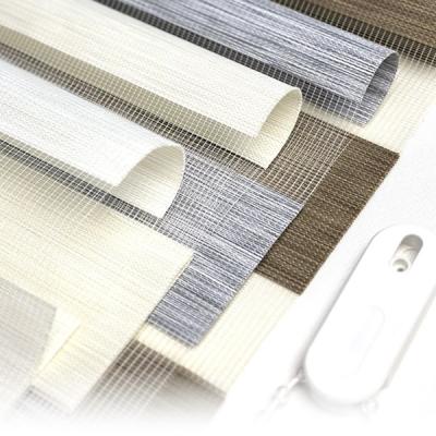 China Customized Durable Stripe 100% Polyester Zebra Blinds Fabric for Light Filtering Roller Shades for sale