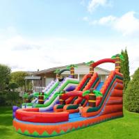 China 18ft Tropical Fiesta Breeze Inflatable Water Slide Easy to Set Up for Kids and Adults for sale