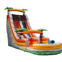 China 18ft Tropical Fiesta Breeze Inflatable Water Slide Easy to Set Up for Kids and Adults for sale