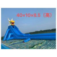 China Commercial Occasion Get a Double-Sided Children's Inflatable Water Slide with Pool for sale