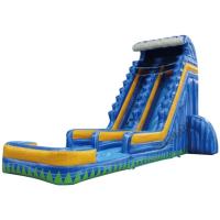 China Customized PVC Inflatable Blue Crush Water Slide for Outdoor Backyard Kids Party Jumpers for sale