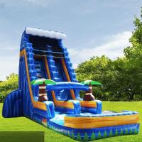 China Customized PVC Inflatable Blue Crush Water Slide for Outdoor Backyard Kids Party Jumpers for sale