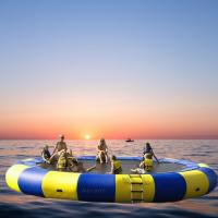 China Outdoor Water Amusement Inflatable Jumping Trampoline for Kids Shipping by Express for sale