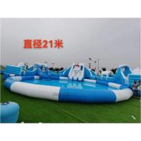 China Giant Land Inflatable Pool Water Slide for Kids and Adults 5-6km/h Roaming Speed for sale