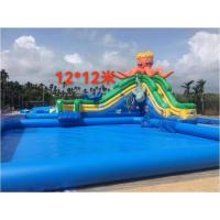 China Giant Land Inflatable Pool Water Slide for Kids and Adults 5-6km/h Roaming Speed for sale
