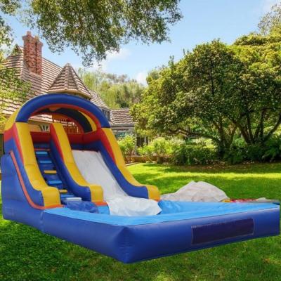 China Custom Logo Printed Inflatable Double Slide for Kids and Bouncer in 2024 Latest Models for sale