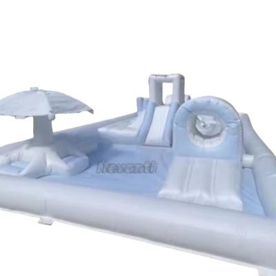 China Outdoor Play Unisex Castle Inflatable Obstacle Course Bounce House with Slide and Water Pool for sale
