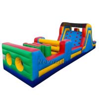 China Outdoor Play Unisex Castle Inflatable Obstacle Course Bounce House with Slide and Water Pool for sale