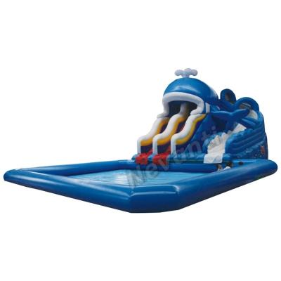 China Allowable Passenger 10 Inflatable Water Slide with Pool Digital Printing for sale