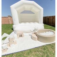 China Allowable Passenger 5-10 Kids White Playground Equipment Inflatable Soft Play Ball Pool Pit with Slide for sale