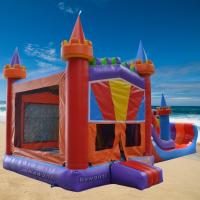China Custom Logo Printed Inflatable Castle Soccer Arch Water Slide Bounce House for Market for sale