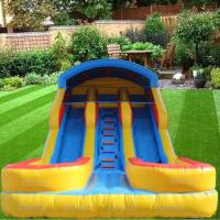 China Outdoor Custom Logo Printed Inflatable Sea Slides with Climbing Wall for sale