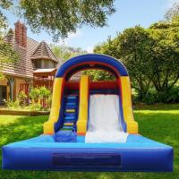 China Outdoor Custom Logo Printed Inflatable Sea Slides with Climbing Wall for sale