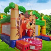 China 2024 Custom Logo Printed Inflatable Castle Sport Bounce House with Water Slide for sale