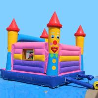 China 2024 Custom Logo Printed Inflatable Castle Sport Bounce House with Water Slide for sale