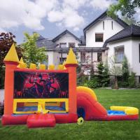 China Unisex Castle 2024 Small Inflatable Rainbow Bounce House with Pool and Water Slide for sale