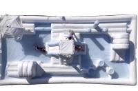 China Shipping Way By Sea Kindergarten Water Slide Pool for Outdoor Inflatable Obstacle Race for sale