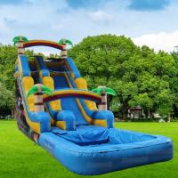 China 2024 Inflatable Pink Commercial Bounce House with Custom Logo Printed Water Slide for sale