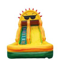 China Customized Color Inflatable Boat Dock Slide Jumping Castles for Kids at Resort Hotel for sale