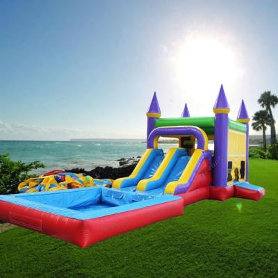 China Inflatable Castle Combo Bounce House with Small Water Slide and Repair Kit Accessory for sale