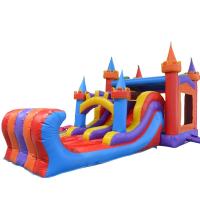 China Custom Logo Printed Inflatable Bounce House with Double Slide and Customized Size for sale